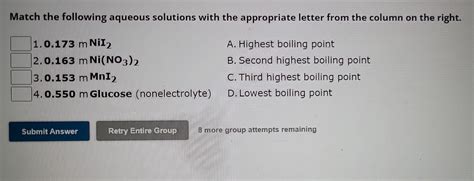 Solved Boiling Point Elevation The Boiling Point Of A