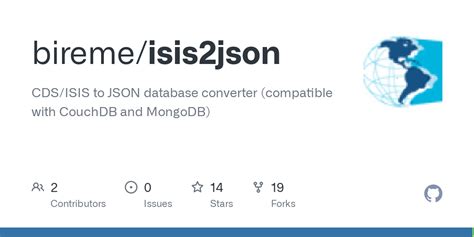Github Bireme Isis2json Cds Isis To Json Database Converter Compatible With Couchdb And Mongodb