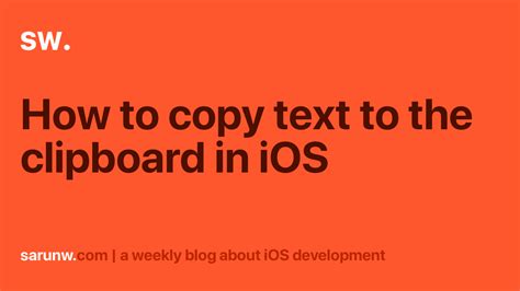 How To Copy Text To The Clipboard In IOS Sarunw