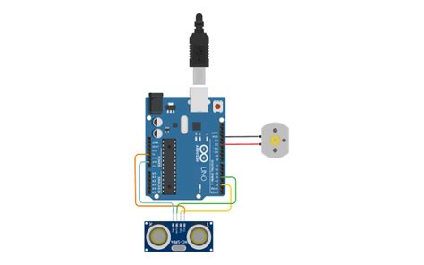 Circuit Design Dc Motor And Ultrasonic Tinkercad
