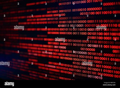 Red Binary Code Computer Technology Background Red Binary Code