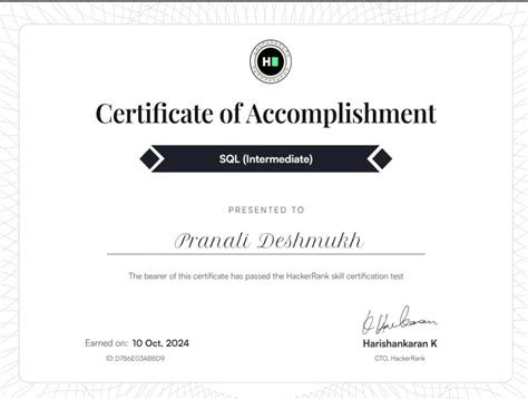Pranali Deshmukh On Linkedin Sql Dataanalysis Hackerrank