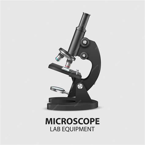 Premium Vector Microscope Parts Structure Anatomy Vector 3d Realistic Black Laboratory