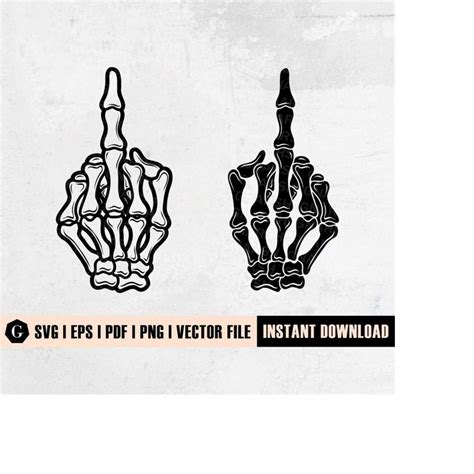 Skeleton Middle Finger Svg Skeleton Hand Svg Middle Fing Inspire