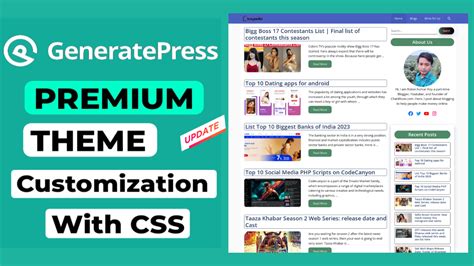 generatepress theme customization new design with new features