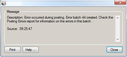 Error During Posting INFOMAN