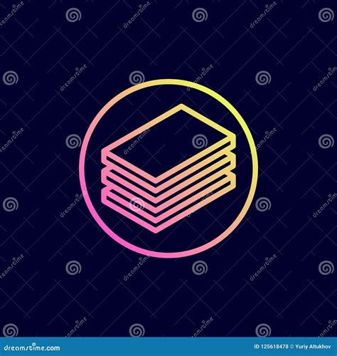Stack Of Documents Icon Vector Illustration In Isometric Line Style Stock Vector Illustration