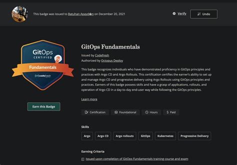 Completed Gitops Fundamentals With Codefresh Batuhan Apaydın Posted