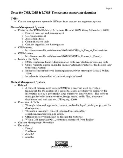 Notes On Cms Lms And Lcms Docx