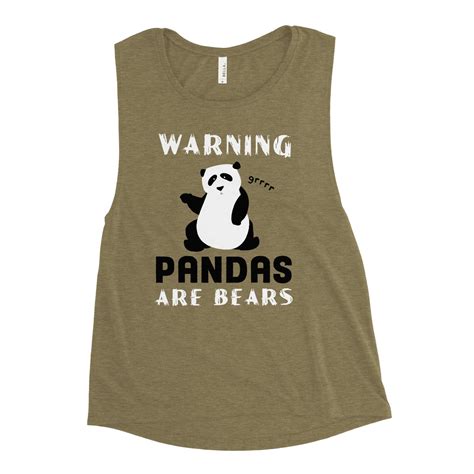 Warning Pandas Are Bears Womens Muscle Tank