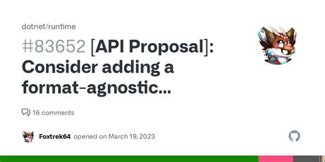 [api proposal] consider adding a format agnostic serializer · issue
