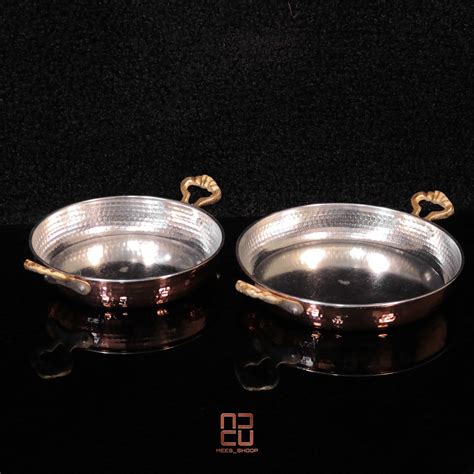 ماهیتابه مسی دودسته برنجی چاقو شاپ فروش چاقو زنجان