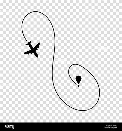 Airplane Route Plane Path Travel Concept Aircraft Tracking Vector Illustration On A