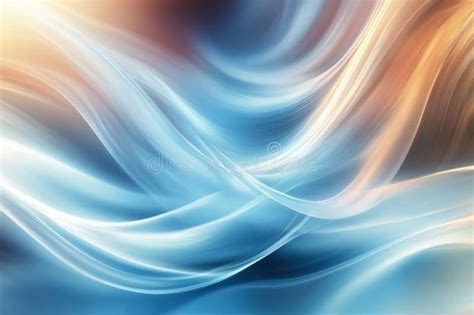Swirling Waves Of Blue And Gold Light Create A Serene Abstract Pattern In A Digital Artwork