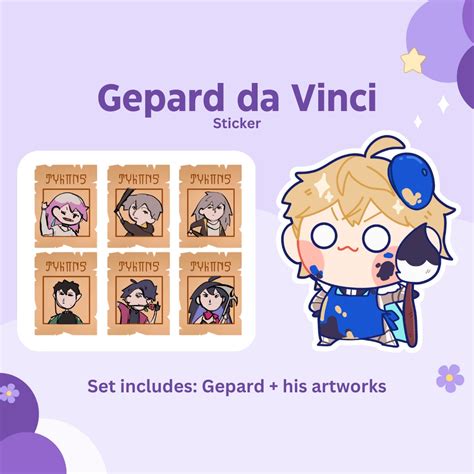 Gepard Da Vinci Vinyl Stickers Honkai Star Rail Etsy Uk