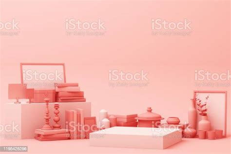 추상기하학적 모양 파스텔 핑크 색상 장면 최소한의 장식 및 소품 화장품 또는 제품 디스플레이 연단 3d 렌더링디자인 0명에 대한 스톡 사진 및 기타 이미지 Istock