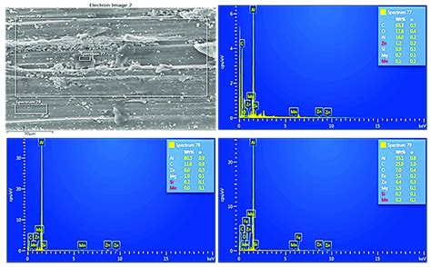 sem edx analysis on wear track of the run s 10 al 7075 sic gr sample