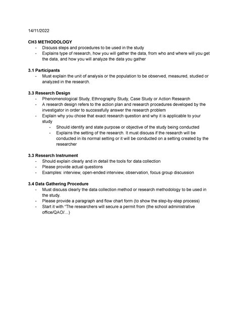Research Methodology 14 11 CH3 METHODOLOGY Discuss Steps And Procedures To Be Used In The