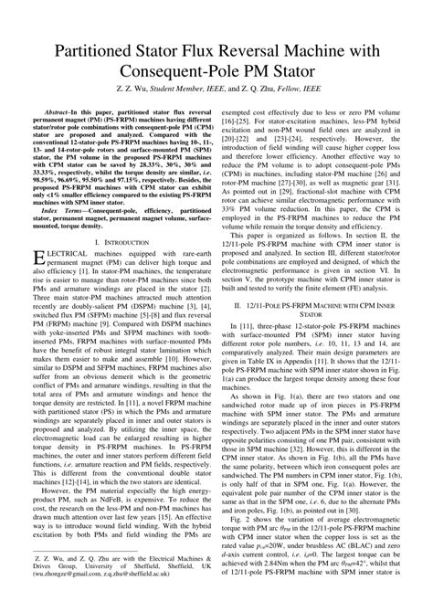 Pdf Partitioned Stator Flux Reversal Machine With Consequent Pole Pm Stator