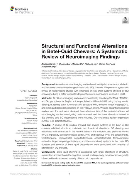 PDF Structural And Functional Alterations In Betel Quid Chewers A