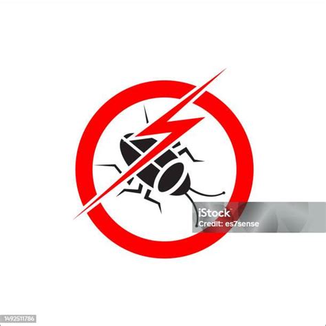 곤충 바퀴벌레는 빨간색 금지 스파크 서클에 있습니다 바퀴벌레 방지 곤충 표시 해충 방제 아이콘입니다 바퀴벌레 해충 방제 정지 신호 가정 생활에 대한 스톡 벡터 아트 및 기타