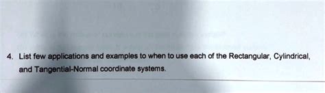 solved list few applications and examples to when to use each of the