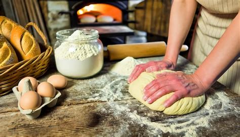 Artisan Bread Making In A Rustic Kitchen Premium Ai Generated Image
