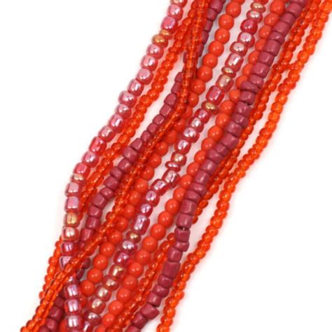 Glass And Seed Bead Strands Ruby Red Riverside Beads