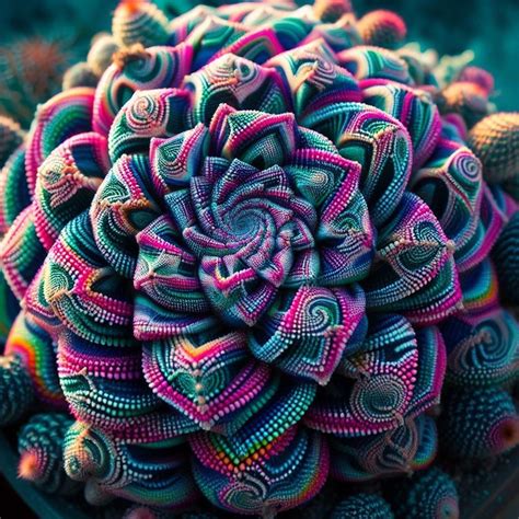 Spiral Psychedelic Cactus Rimagineaiart