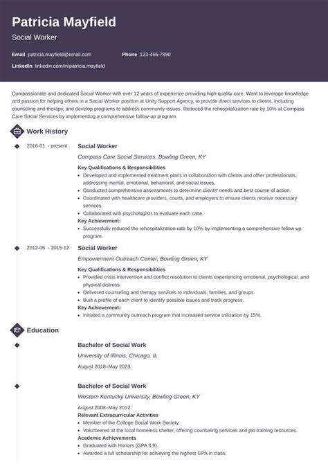 Social Work Resume Examples For A Social Worker 20 Tips