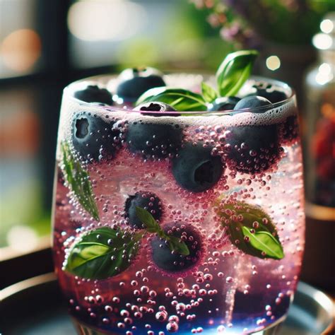 Blueberry Basil Fizz Mocktail Rezept