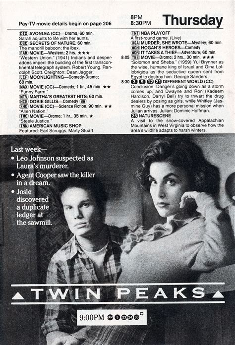Twin Peaks In Tv Guide From April 21 1990 Twin Peaks Blog