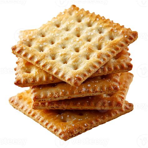Stack Of Crispy Crackers With Salt Perfect For Snacking Or Appetizers