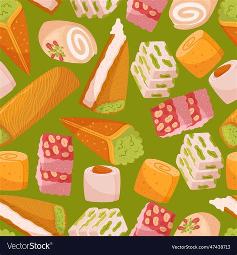 Seamless Pattern Showcasing A Delightful Array Vector Image