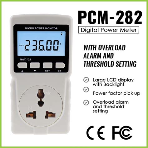 Digital Mini Power Meter Wattmeter Energy Tester Voltage Current Frequency Monitor Plug In