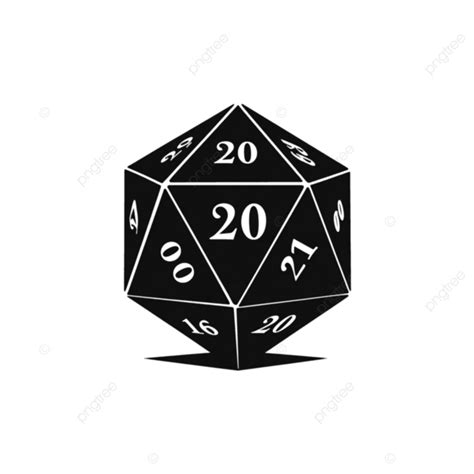 D20 Icon Black And White