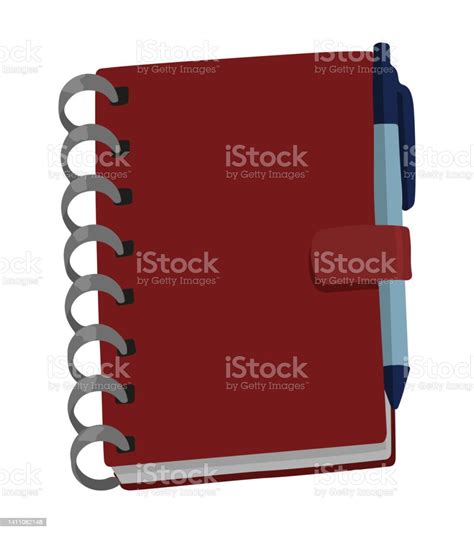 펜으로 메모장의 낙서 노트북 메모 패드 플래너 노트 벡터 일러스트 레이 션을위한 주최자 흰색 배경에 고립 된 만화 스타일의 클립 아트 계획에 대한 스톡 벡터 아트 및 기타