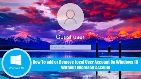 How To Add Or Remove Local User Account On Windows 10 Without Microsoft Account Youtube