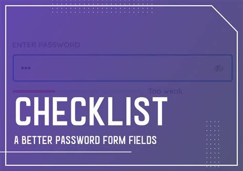 Checklist A Better Password Form Fields Jin Design