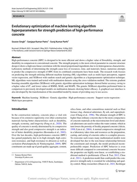 Evolutionary Optimization Of Machine Learning Algorithm Hyperparameters