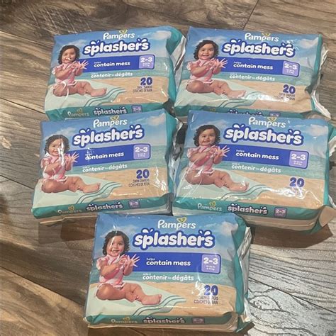 Pampers Accessories 0 Pampers Splashers Swim Diapers Aqua 5 Packs