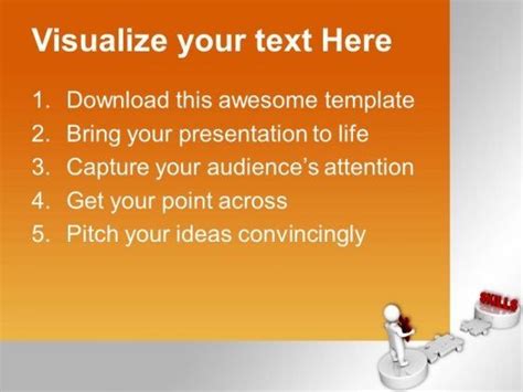 D Men And Puzzle With Word Skills Business PowerPoint Templates Ppt Backgrounds For Slides