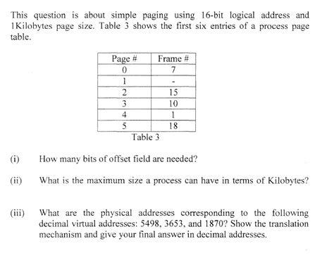 solved this question is about simple paging using 16 bit
