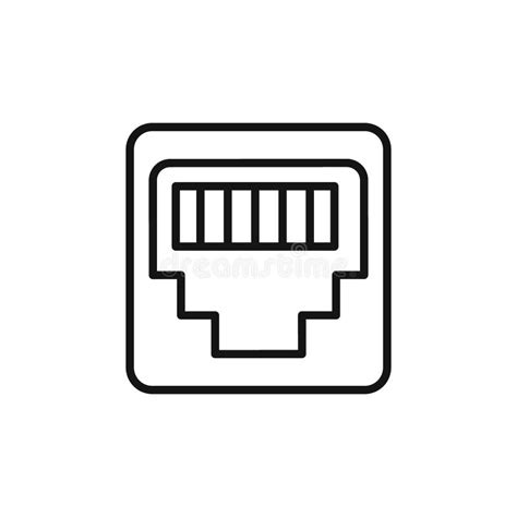 Rj45 Cable Port Icon Logo Sign Vector Outline Stock Vector Illustration Of Digital Network