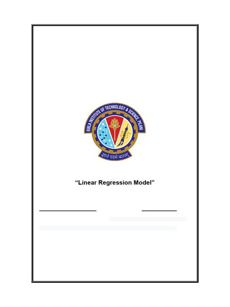 Linear Regression Model Pdf