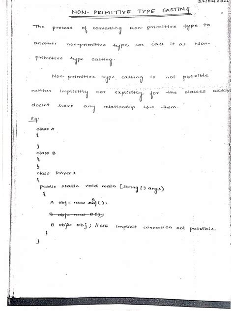 Non Primitive Typecasting Pdf