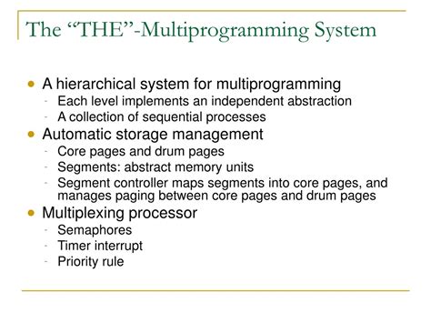 PPT THE Multiprogramming System Hierarchical Process Management Overview PowerPoint