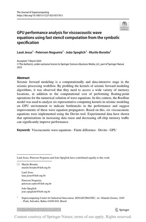 Gpu Performance Analysis For Viscoacoustic Wave Equations Using Fast