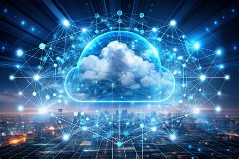 Premium Photo Cloud Computing Futuristic Display Technology Connectivity Concept