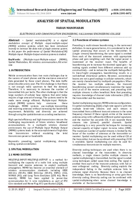 pdf irjet analysis of spatial modulation